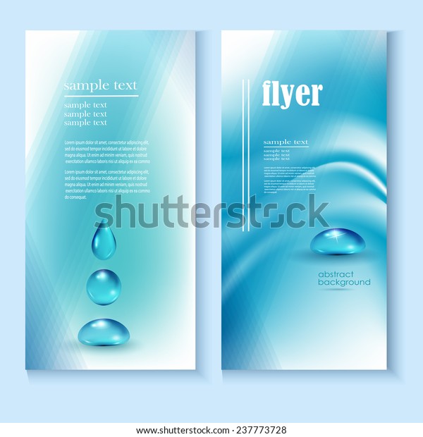 Water Drops Vector Ecology Background Leaflet Stock Vector (Royalty ...