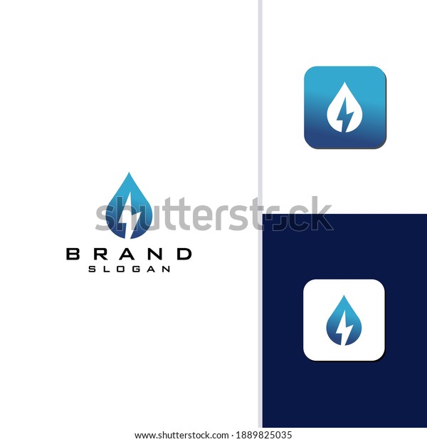 Water Electric Logo Designs Vector Template Stock Vector (Royalty Free ...