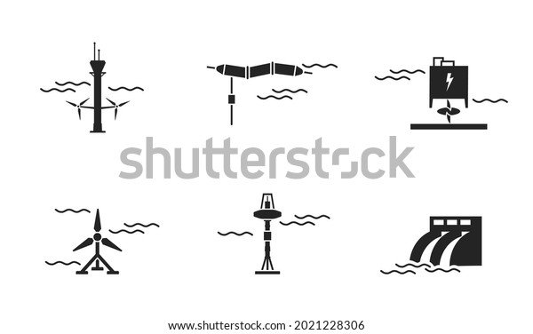 Water Energy Icon Set Tidal Wave Stock Vector (Royalty Free) 2021228306 ...