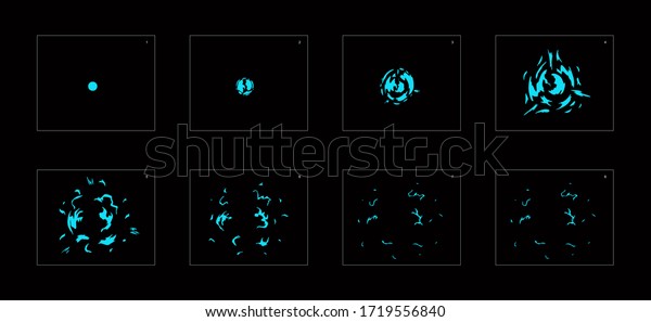 Water Explosion Effect Explosion Animation Effect Stock Vector (Royalty ...