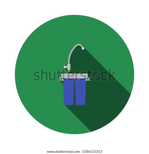 Water Filter Icon Flat Color Design Stock Vector (Royalty Free ...
