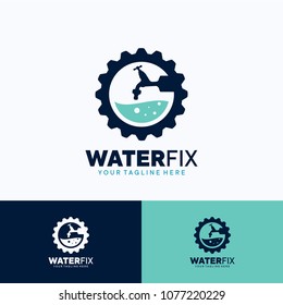 Water Fix Logo Template Design Creative Stock Vector (Royalty Free ...