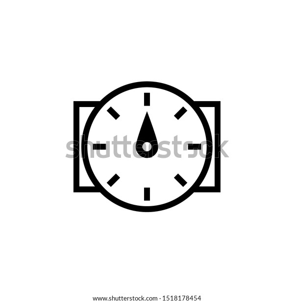 Water flow sensor outline icon. Clipart image isolated on white background