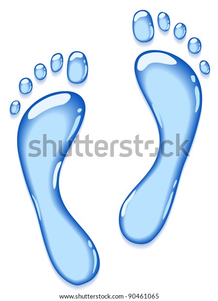 Water Footprint Vector Illustration Stock Vector (Royalty Free ...
