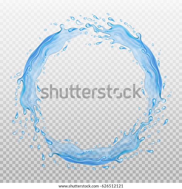 Water Frame Transparent Splashes Water Flow Stock Vector (Royalty Free ...