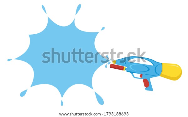 Water Gun Water Splash Flat Vector Stock Vector (Royalty Free ...