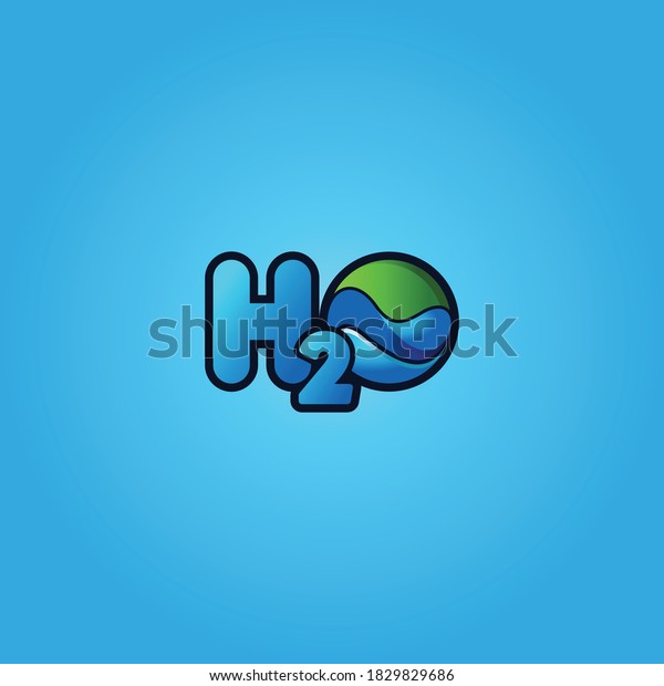 Concept de conception du logo H2O : image vectorielle de stock (libre ...