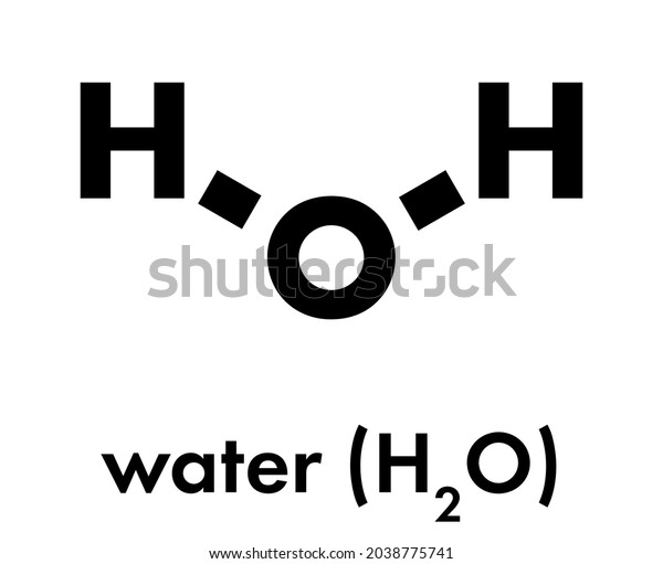Water H2o Molecule Skeletal Formula Stock Vector (Royalty Free ...