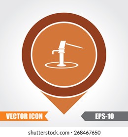 Water Hand Pump Icon On Map: vector de stock (libre de regalías ...
