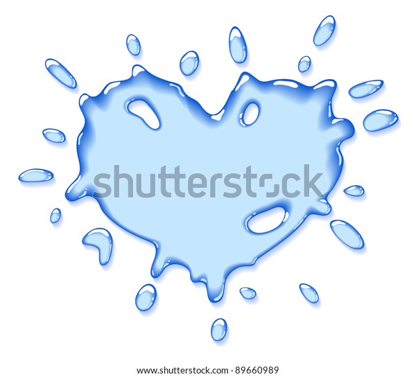 Water Heart Splash Vector Illustration Stock Vector (Royalty Free ...
