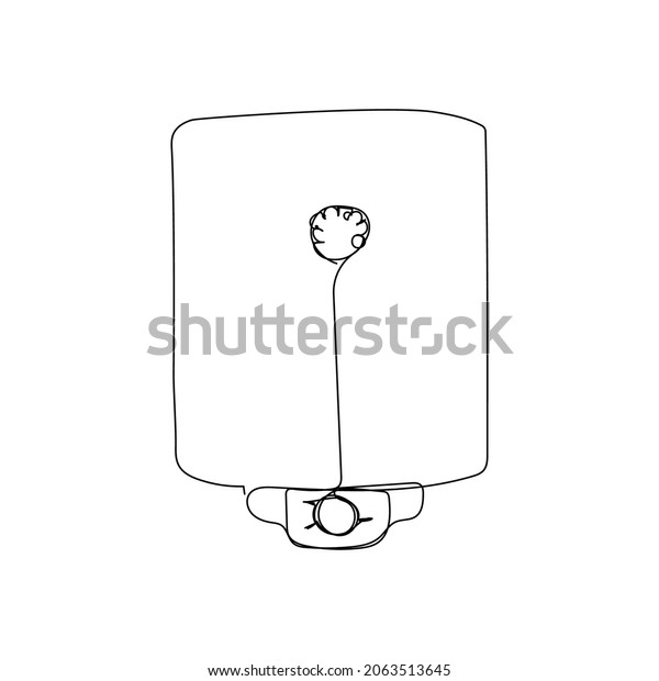 Water Heater Continuous Line Drawing One Stock Vector (Royalty Free ...