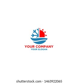 Water Heating Air Conditioner Logo Design Stock Vector (Royalty Free ...