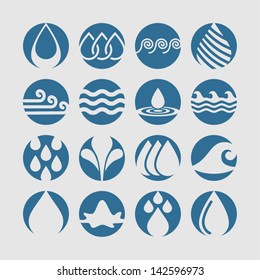 Background Water Icons Flat Design Style Stock Vector (Royalty Free ...