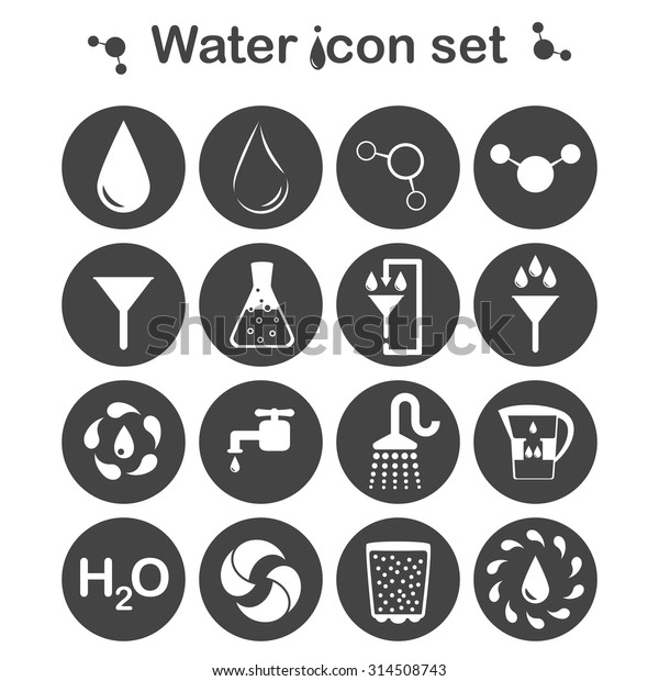 Water Icon Set 16 Signs 2d Stock Vector (Royalty Free) 314508743 ...
