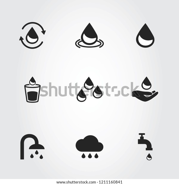 Water Icons Set Isolated On Gray Stock Vector (Royalty Free) 1211160841 ...