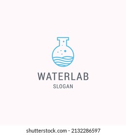 Water Lab Logo Icon Flat Design Stock Vector (Royalty Free) 2132286597 ...