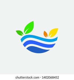 Water Leaf Logo Design Stock Vector (Royalty Free) 1402068452 ...