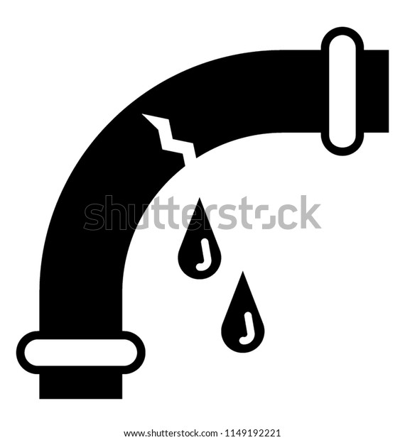Water Leaking Burst Broken Pipe Line Stock Vector (Royalty Free ...
