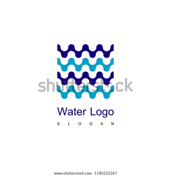 Water Logo Design Square Wave Icon Stock Vector (Royalty Free ...