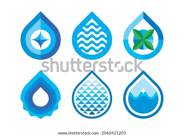 Water Logos Set Abstract Modern Creative Stock Vector (Royalty Free ...