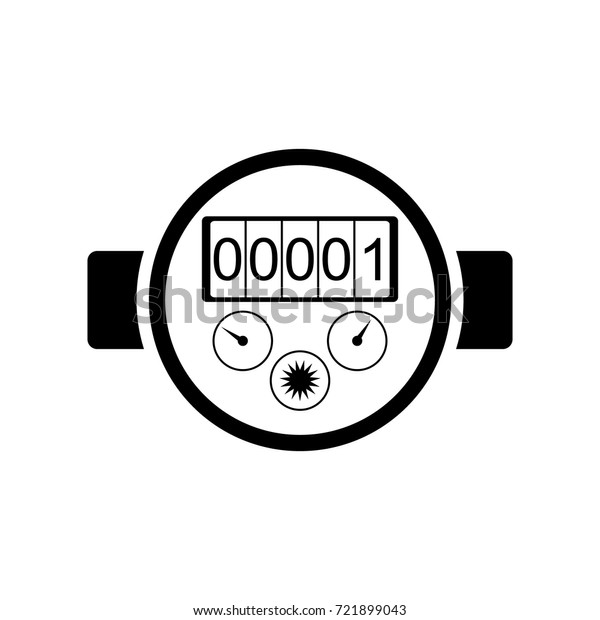 Water Meter Icon On White Background Stock Vector (Royalty Free ...