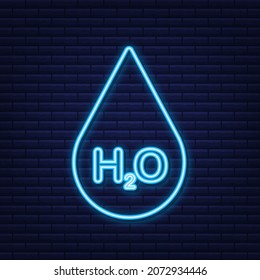 Water Molecule Neon Sign Structure Water Stock Vector (Royalty Free ...