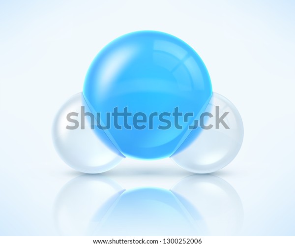 Water Molecule Vector Illustration Isolated On: เวกเตอร์สต็อก (ปลอดค่า ...