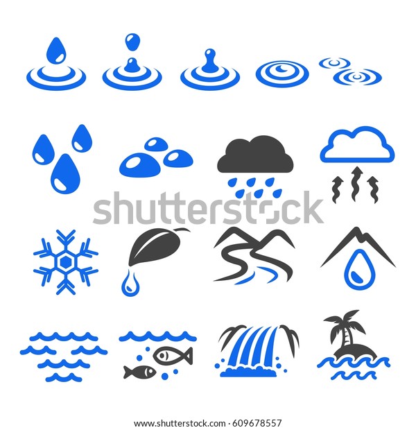 Water Natural Icon Stock Vector (Royalty Free) 609678557 | Shutterstock