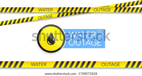 Water Outage Banner Warning Round Sign Stock Vector (Royalty Free ...