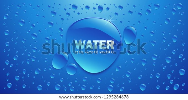Water Packaging Label Many Water Drops Stock Vector (Royalty Free ...