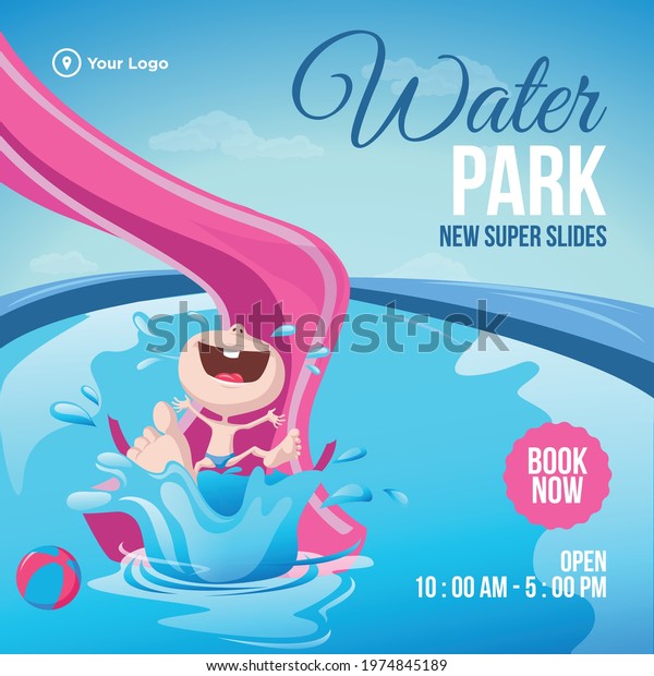 Water Park Banner Design Template Vector Stock Vector (Royalty Free ...