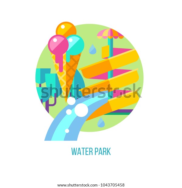 Water Park Vector Illustration Logo Emblem Stock Vector (Royalty Free ...