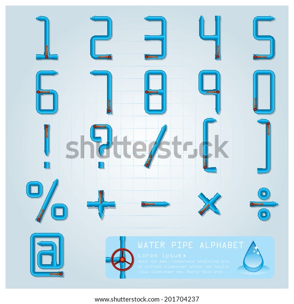 Water Pipe Alphabet Character Design Template Stock Vector (Royalty ...