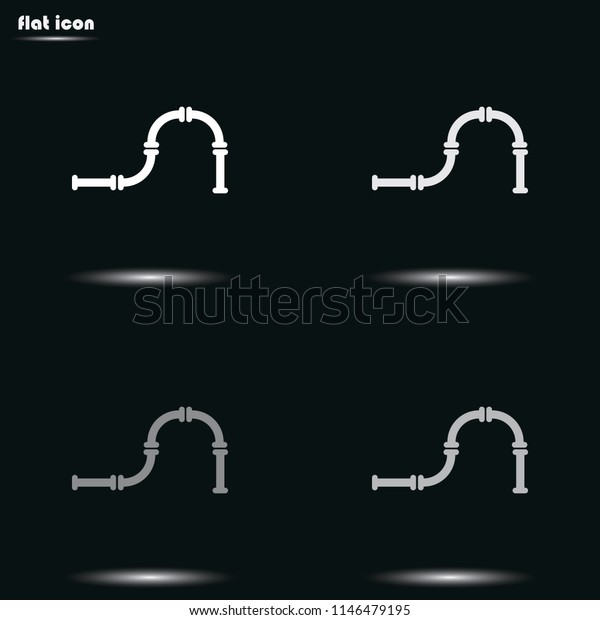 Water Pipeline Flat Grayscale Vector Icon Stock Vector (Royalty Free ...