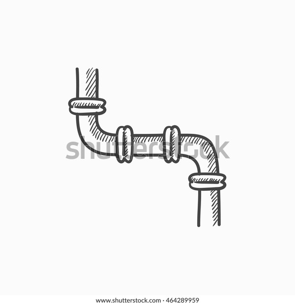 Water Pipeline Vector Sketch Icon Isolated Stock Vector (Royalty Free ...