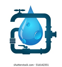 Water Pipes Water Drop Vector Business Stock Vector (Royalty Free ...