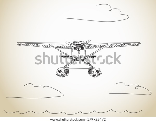 Water Plane Vector Sketch Stock Vector (Royalty Free) 179722472