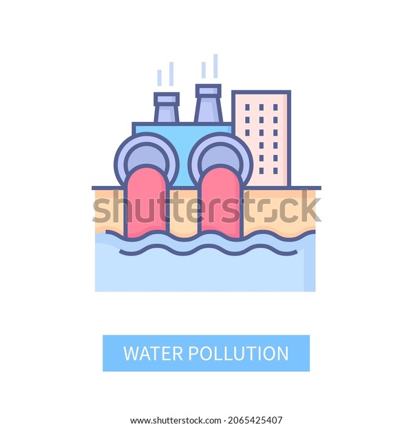 Water Pollution Modern Line Design Style Stock Vector (Royalty Free ...