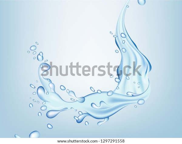 Agua derramada aislada en fondo azul: vector de stock (libre de ...