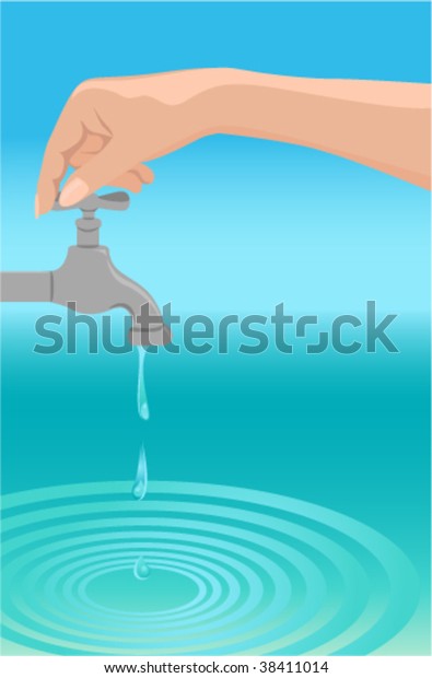 Water Protection Hand Cut Off Water Stock Vector (Royalty Free) 38411014