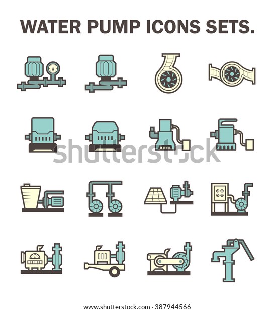 Water Pump Station Icon Consist Centrifugal: เวกเตอร์สต็อก (ปลอดค่า ...