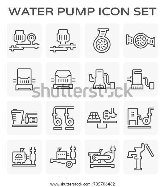 Water Pump Station Icon Consist Centrifugal 스톡 벡터(로열티 프리) 705706462 ...