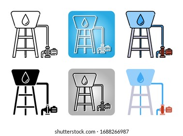 Water Pump Station Water Tank Tower Stock Vector (Royalty Free ...