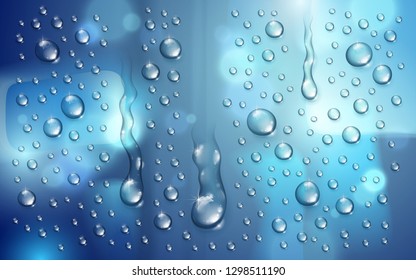 Water Drops Shower Pool Condensate Rain Stock Vector (Royalty Free ...