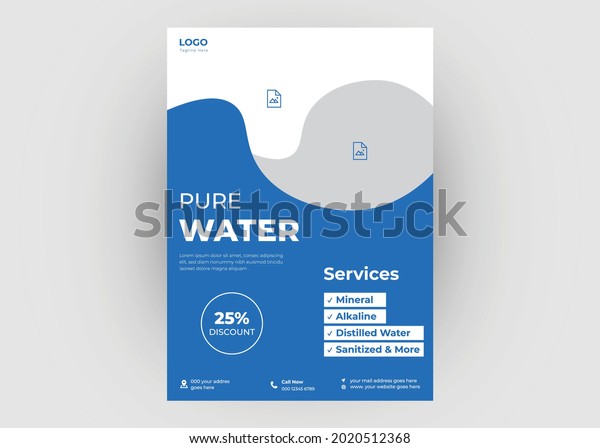 Water Refilling Service Flyer Design Drink Stock Vector (Royalty Free ...