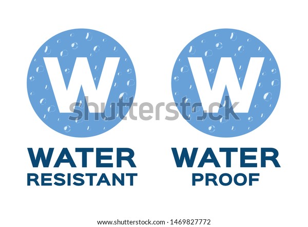 Water Resistant Water Proof Logo Icon Stock Vector (Royalty Free ...