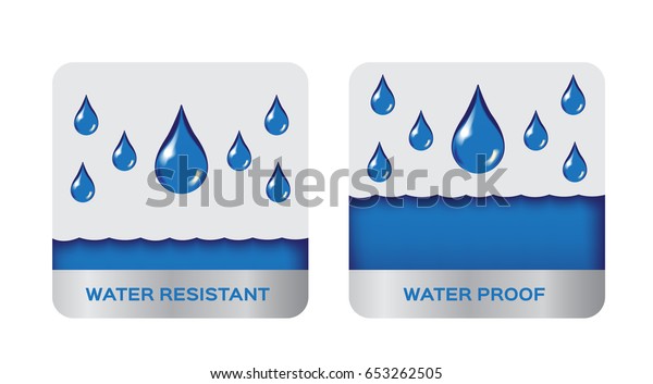Water Resistant Proof Logo Icon Vector Stock Vector (Royalty Free ...