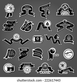 Water Ribbons Labels Set Isolated On Stock Vector (Royalty Free ...