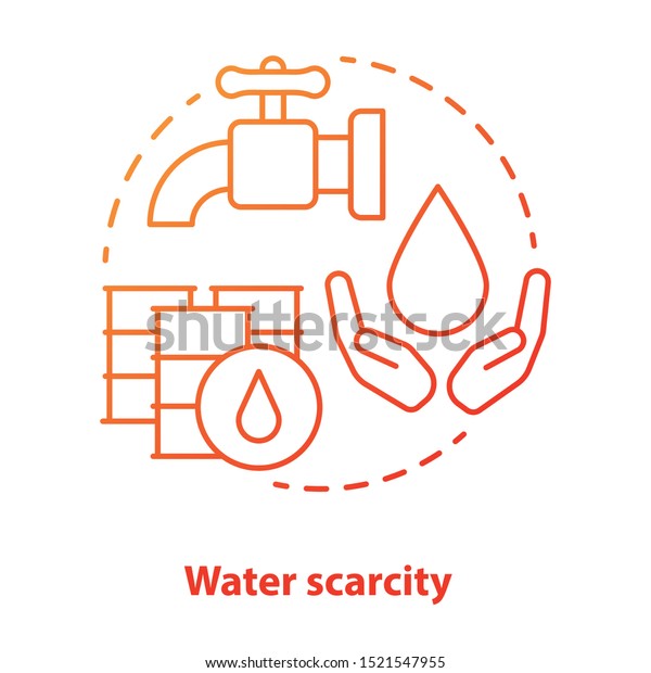 Water Scarcity Concept Icon Lack Clean Stock Vector (Royalty Free ...
