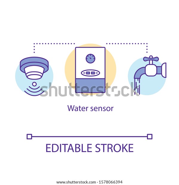 Water Sensor Concept Icon Aqua Detector: เวกเตอร์สต็อก (ปลอดค่า ...